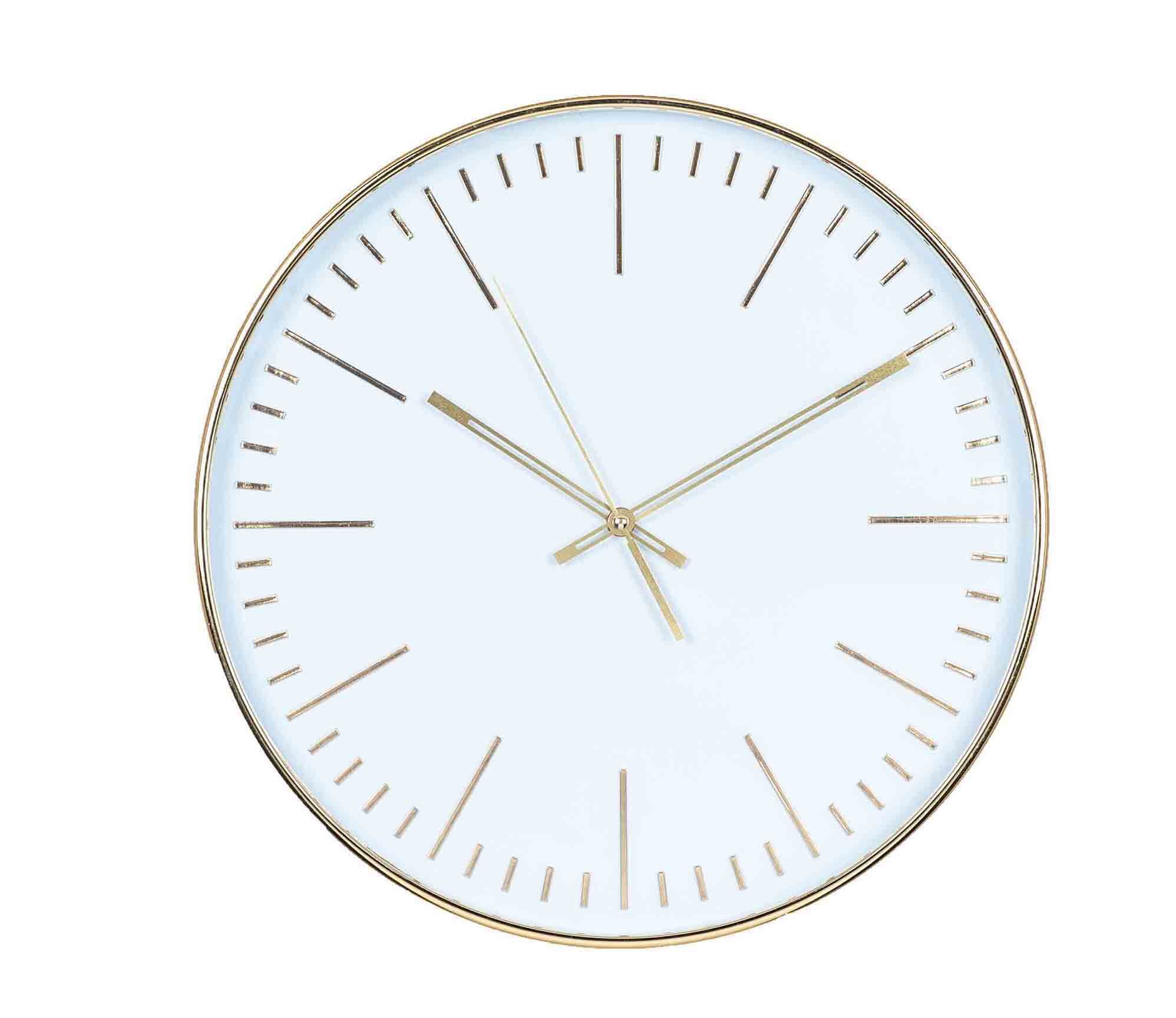 GOLD & WHITE ROUND WALL CLOCK - Trend Collection AS