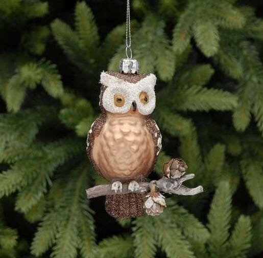 Ugle på gren 12 cm glass - Trend Collection AS