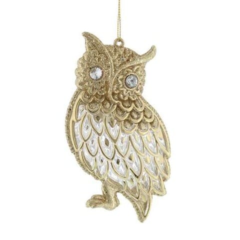 Ugle klar med dekor gull 12,5 cm - Trend Collection AS